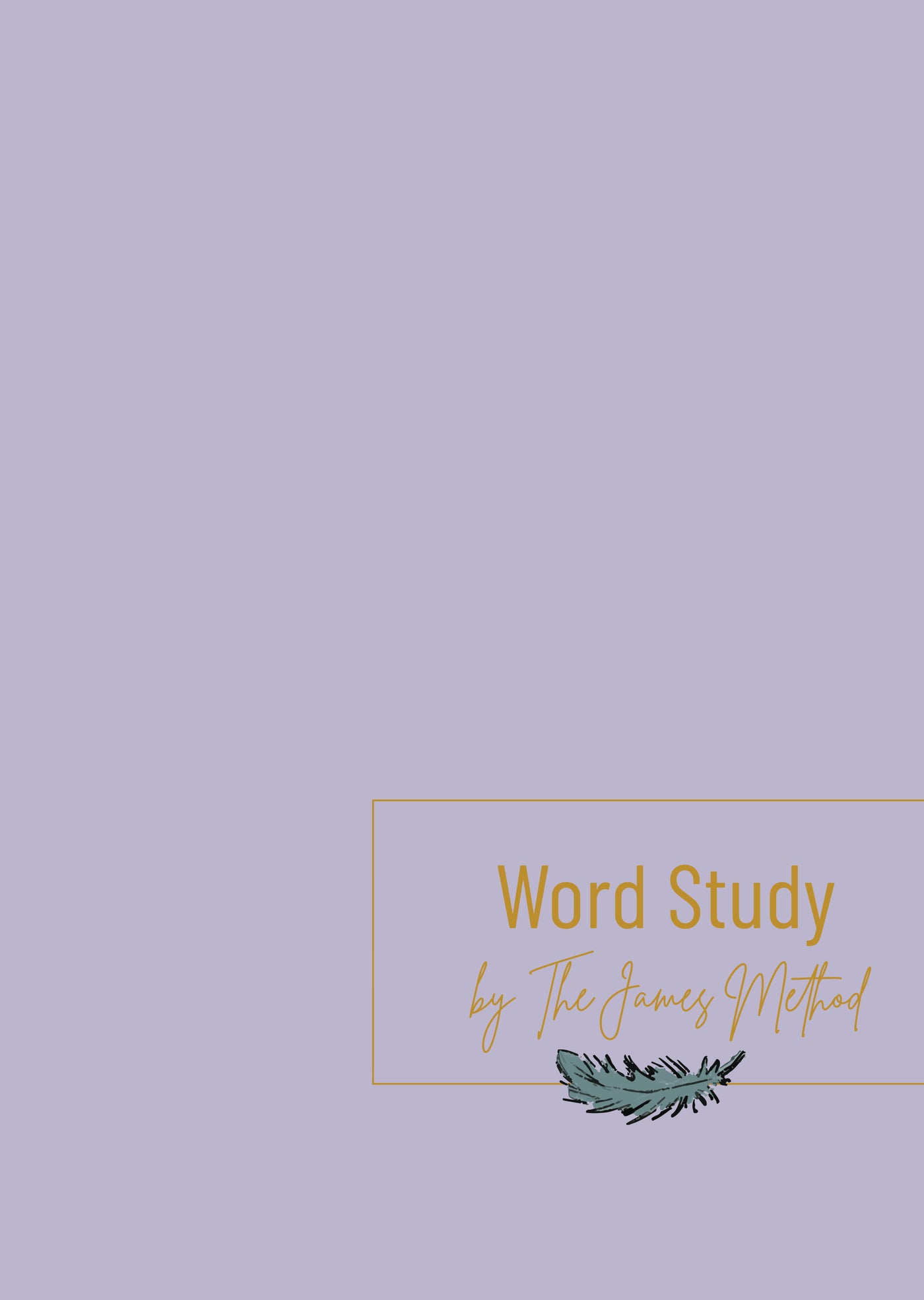 NEW Word Study Journal – The James Method
