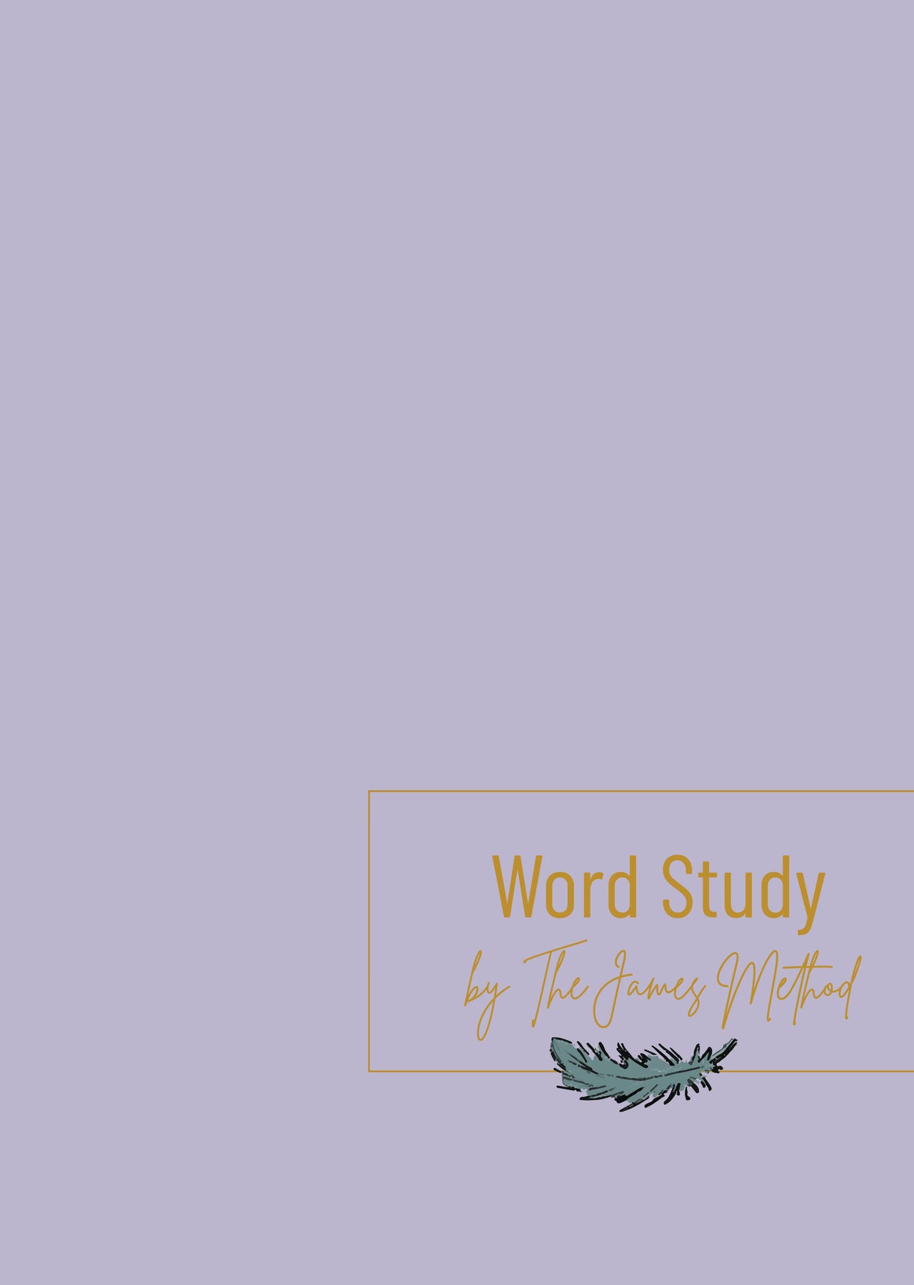 NEW Word Study Journal – The James Method